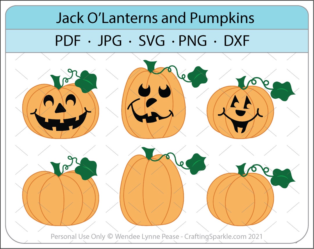 Cute Jack-o-lantern SVG Files and Pumpkin Cut Files & Clip-art | Svg ...