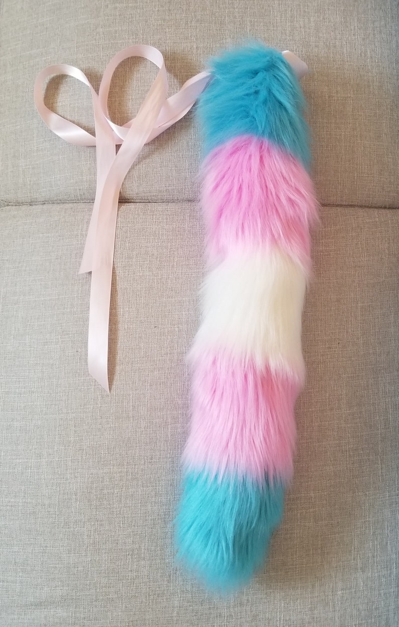 Trans Flag Pride Faux Fur Tail | Etsy
