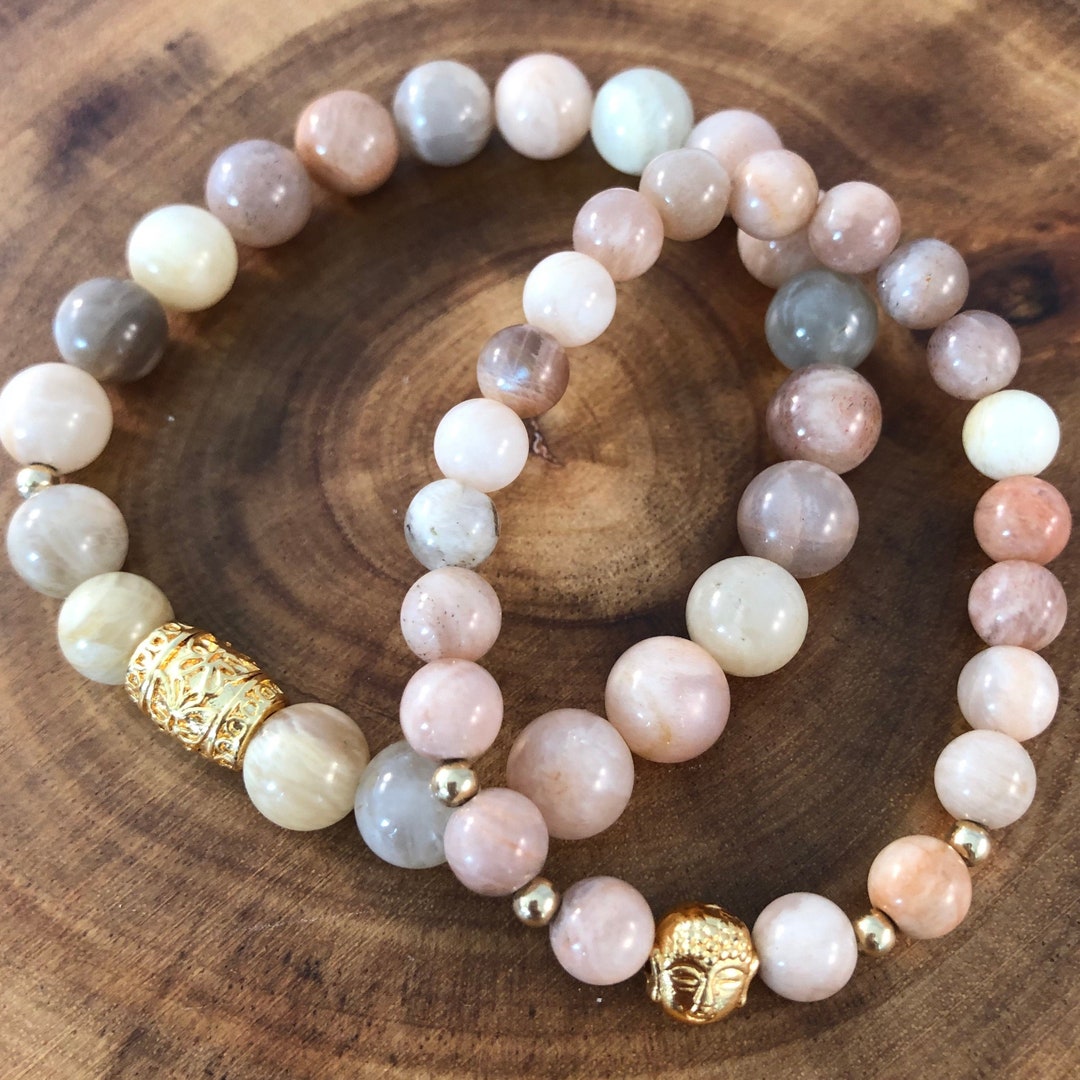 Sunstone Bracelet With 24k Gold Filled Charm - Etsy