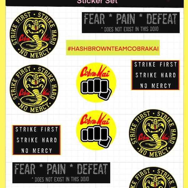 Cobra Kai Stickers - Etsy