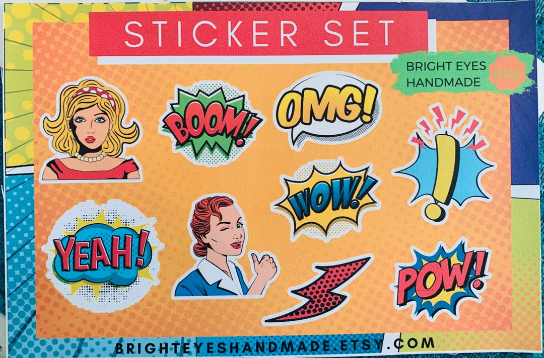 Comic Book Inspired Sticker Set. Planner Stickers. Calendar Stickers ...