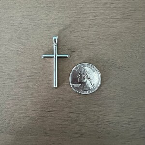 14k White Gold Medium Cross Pendant With Slanted Edges - Etsy