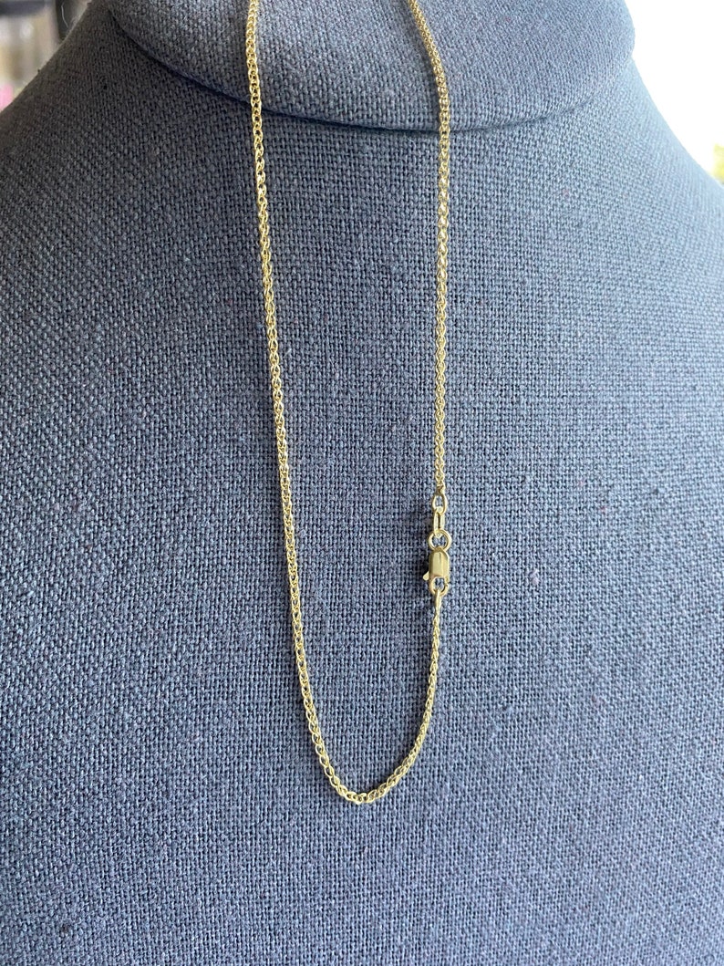 1.5mm 14K Yellow Gold Flat Open Spiga Wheat Chain Necklace | Etsy