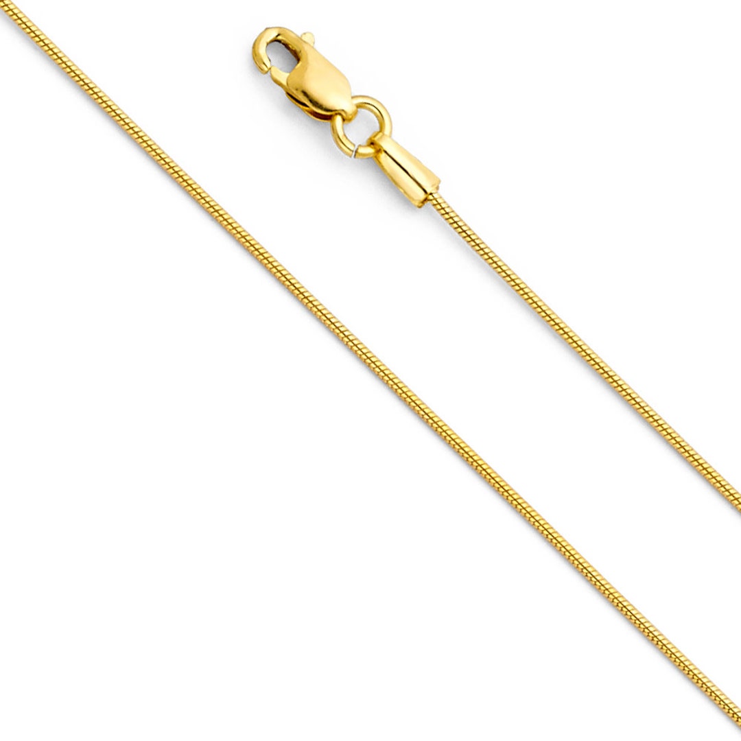 0.8mm 14K Yellow Gold Snake Chain Necklace 16-20in - Etsy
