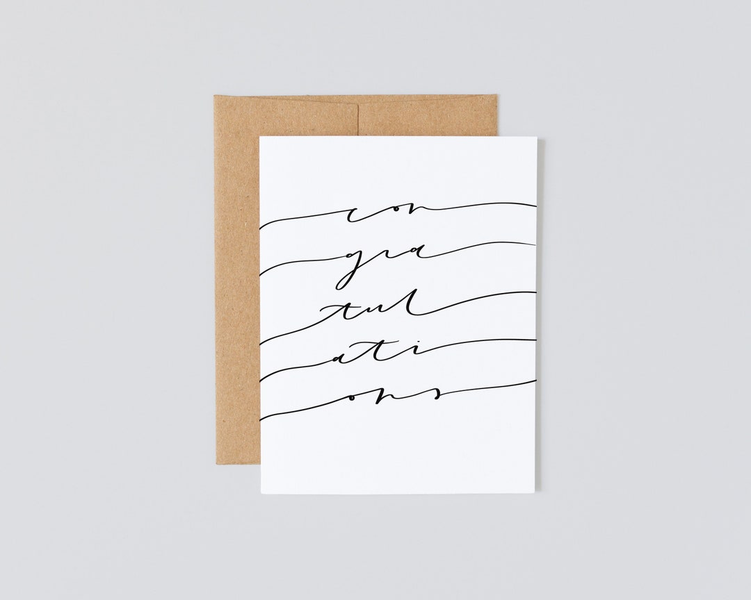 Minimal Congrats Cards, Gratitude Cards, Card Packs, Simple Designed ...