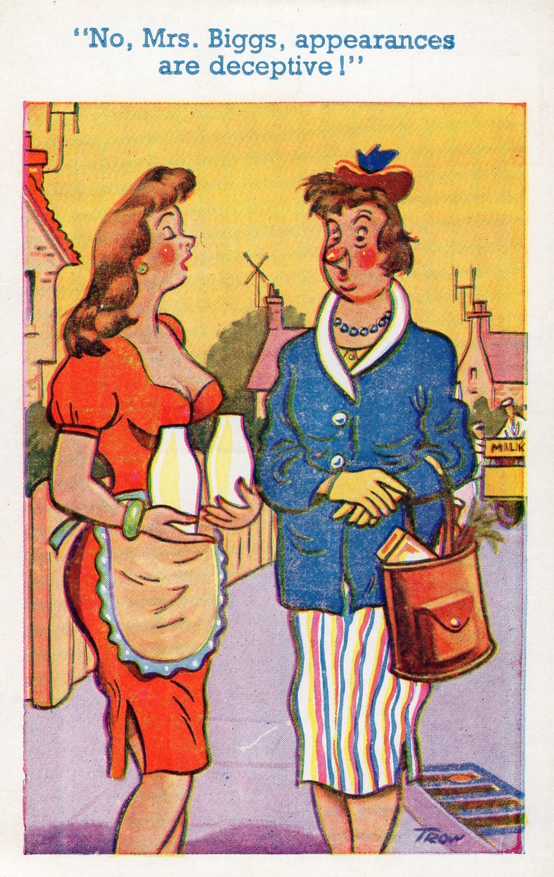 Comic Vintage Post Cards Pre 1960's Trow - Etsy