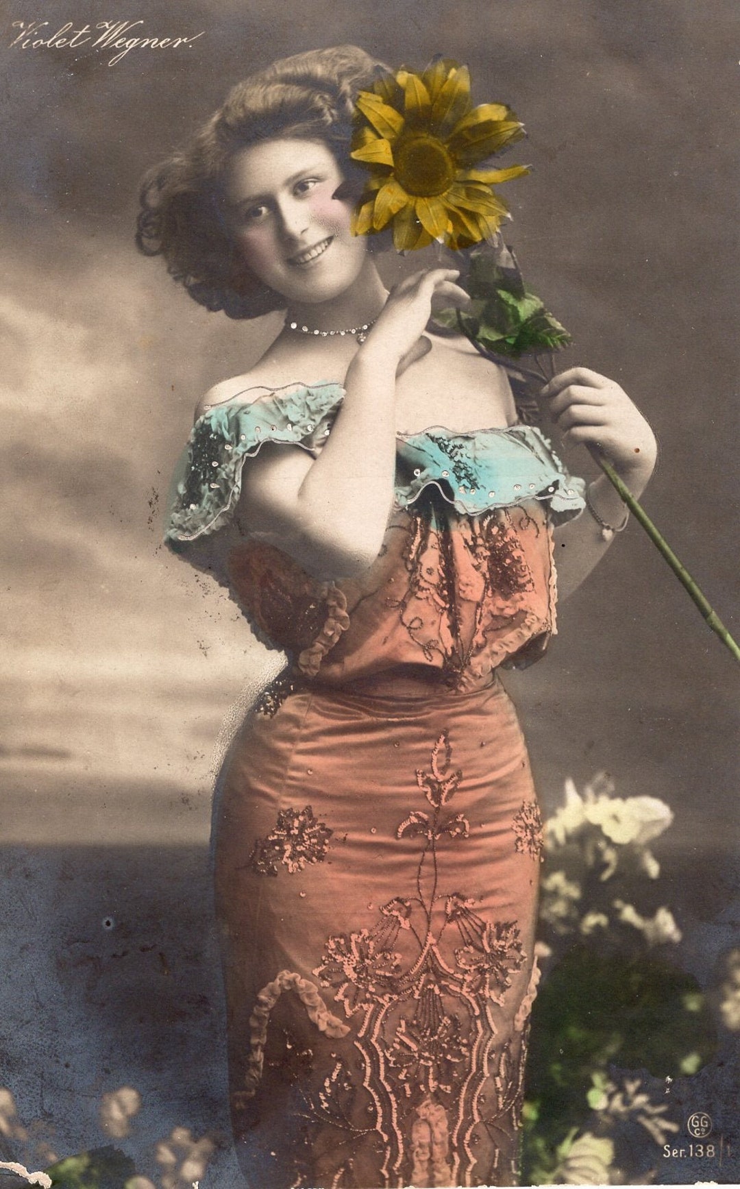 Vintage Post Card Miss Violet Wagner - Etsy