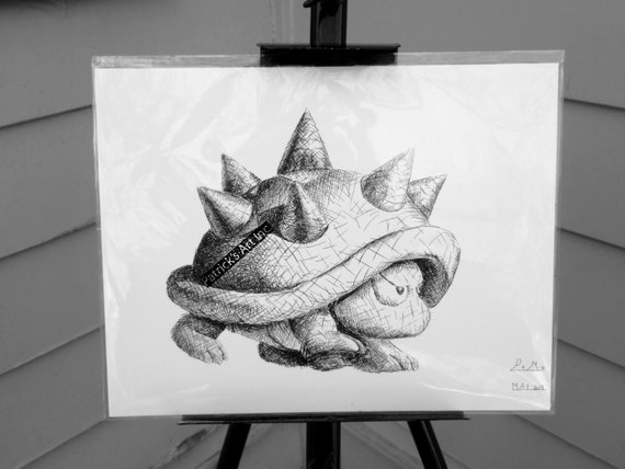 Super Mario Spiny Ink Art Print | Etsy