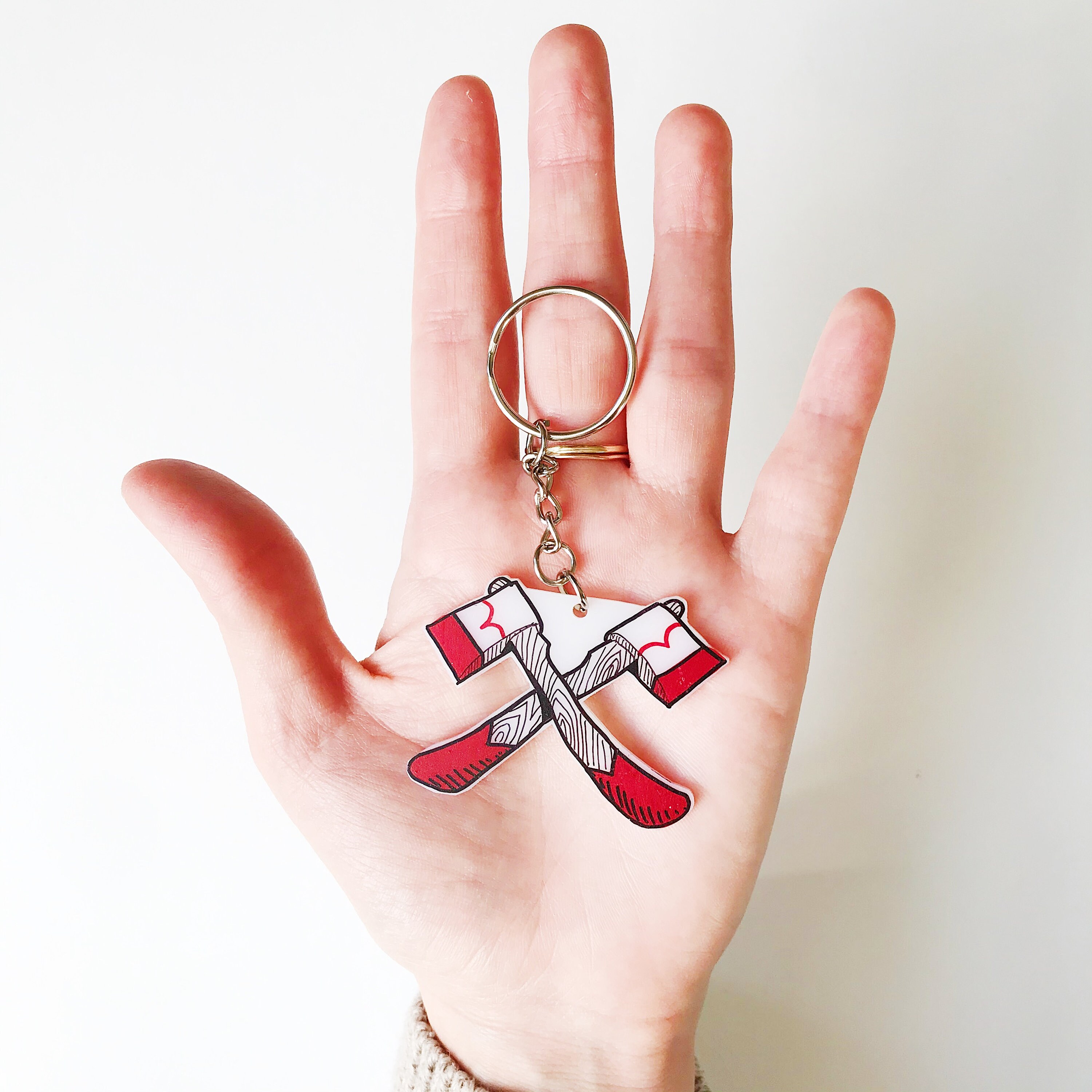 Hand Axe Shrinky Dink Keychain | Hand Drawn Hatchet Keychain | Shrinky ...