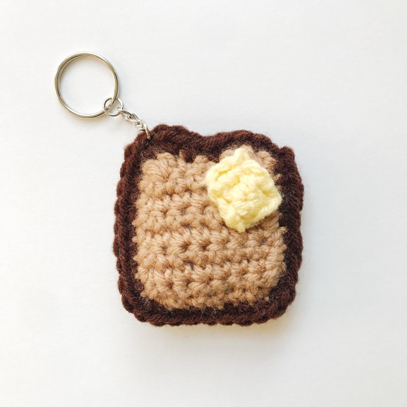 Bread and Butter Keychain Crochet Bread Keyring Buttery - Etsy UK