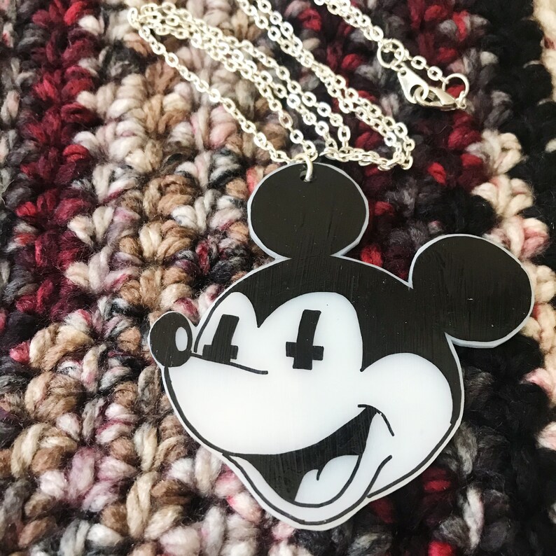 Satanic Mickey Charm Necklace or Keychain Mouse Villain - Etsy