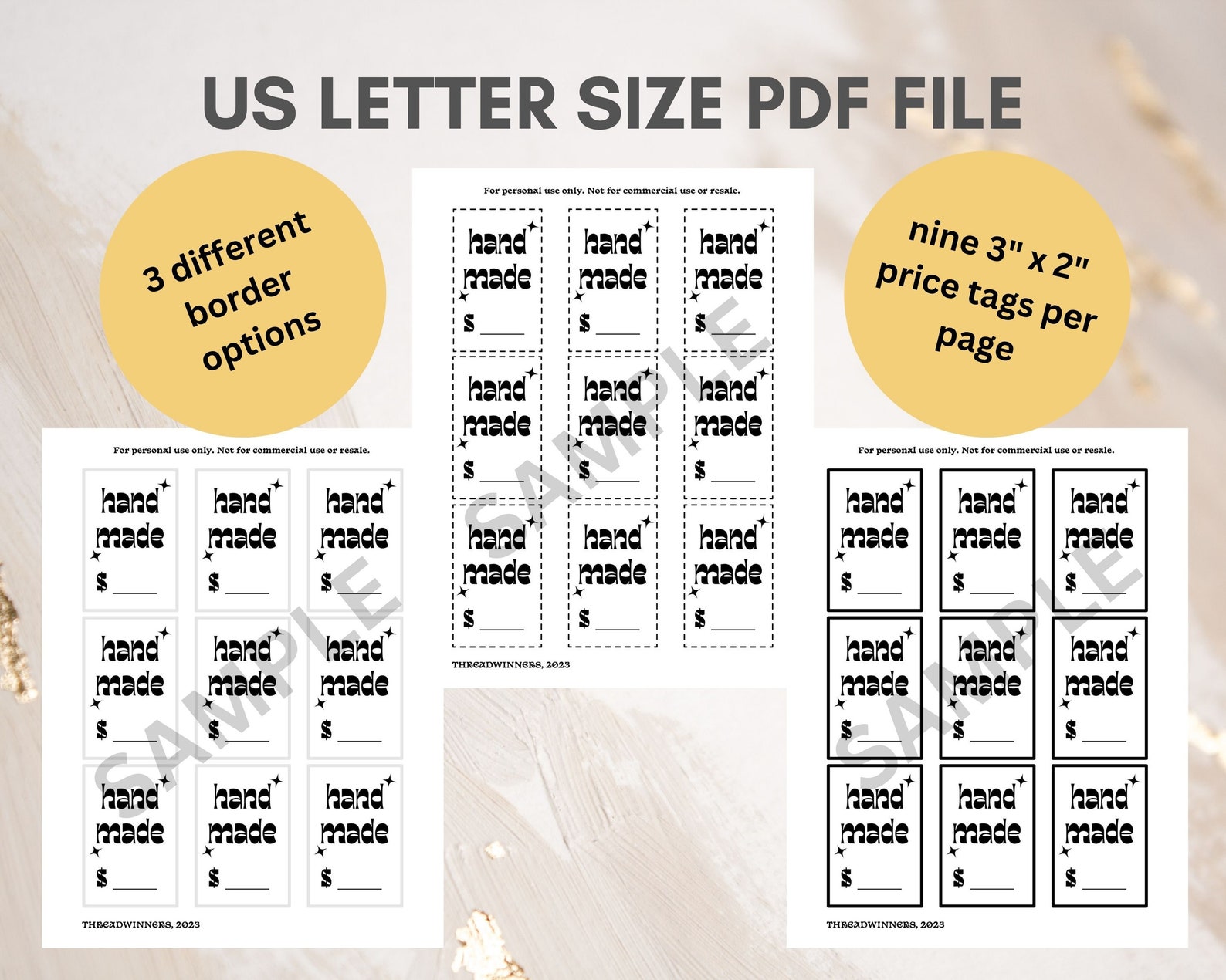 Printable Price Tag, Digital PDF Craft Fair Price Tags, Printable ...