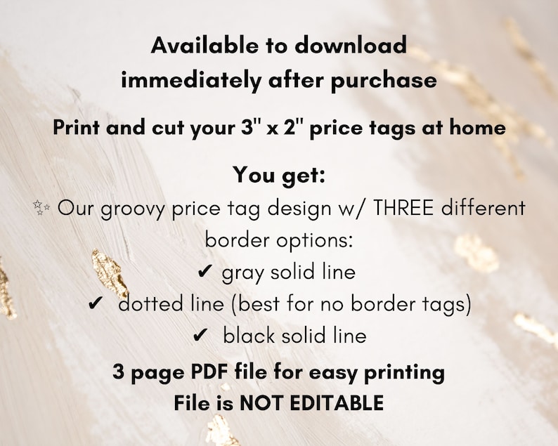 Printable Price Tag, Digital PDF Craft Fair Price Tags, Printable ...
