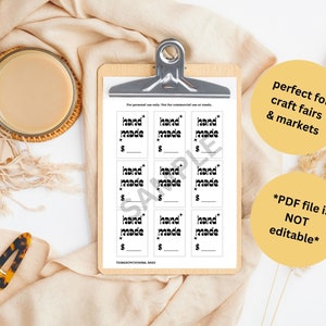 Printable Price Tag, Digital PDF Craft Fair Price Tags, Printable ...
