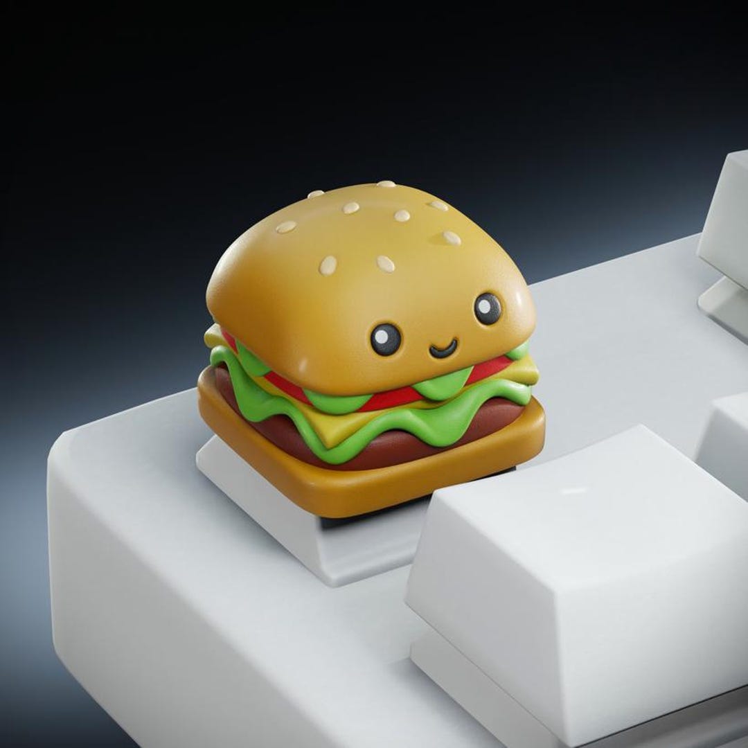 Cute Burger Keycap | Artisan Keycap | Gaming Keycap | Food Keycap ...