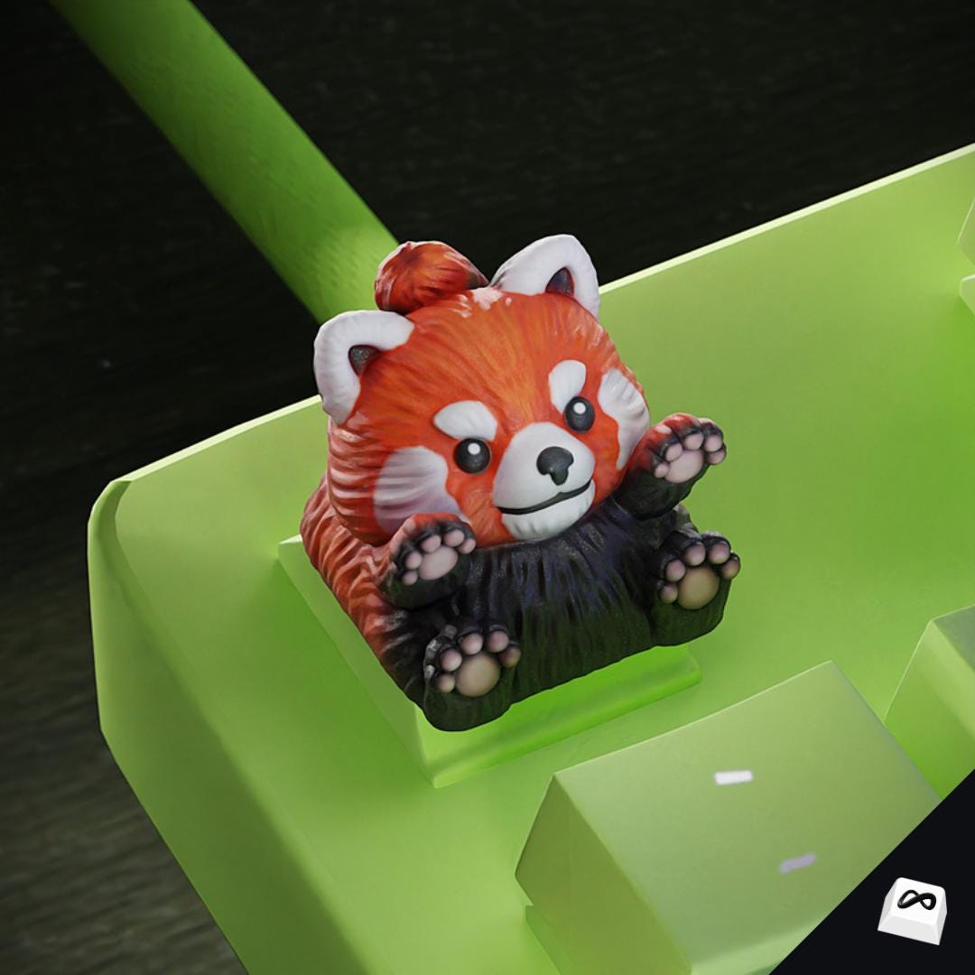 Cute Red Panda | Artisan Keycap | Kawaii Gaming Funny Keycap | Gift for ...