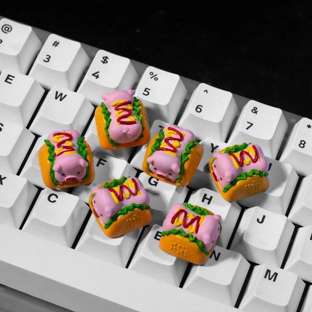 Piggy Burger Keycap | Artisan Keycap | Custom Keycap | Cute Keycap ...