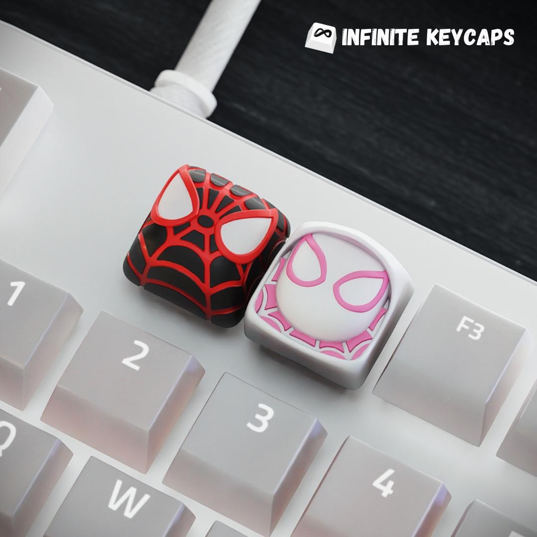 Miles Morales & Gwen Stacy Keycap | Spiderman | Artisan Keycap | Custom ...