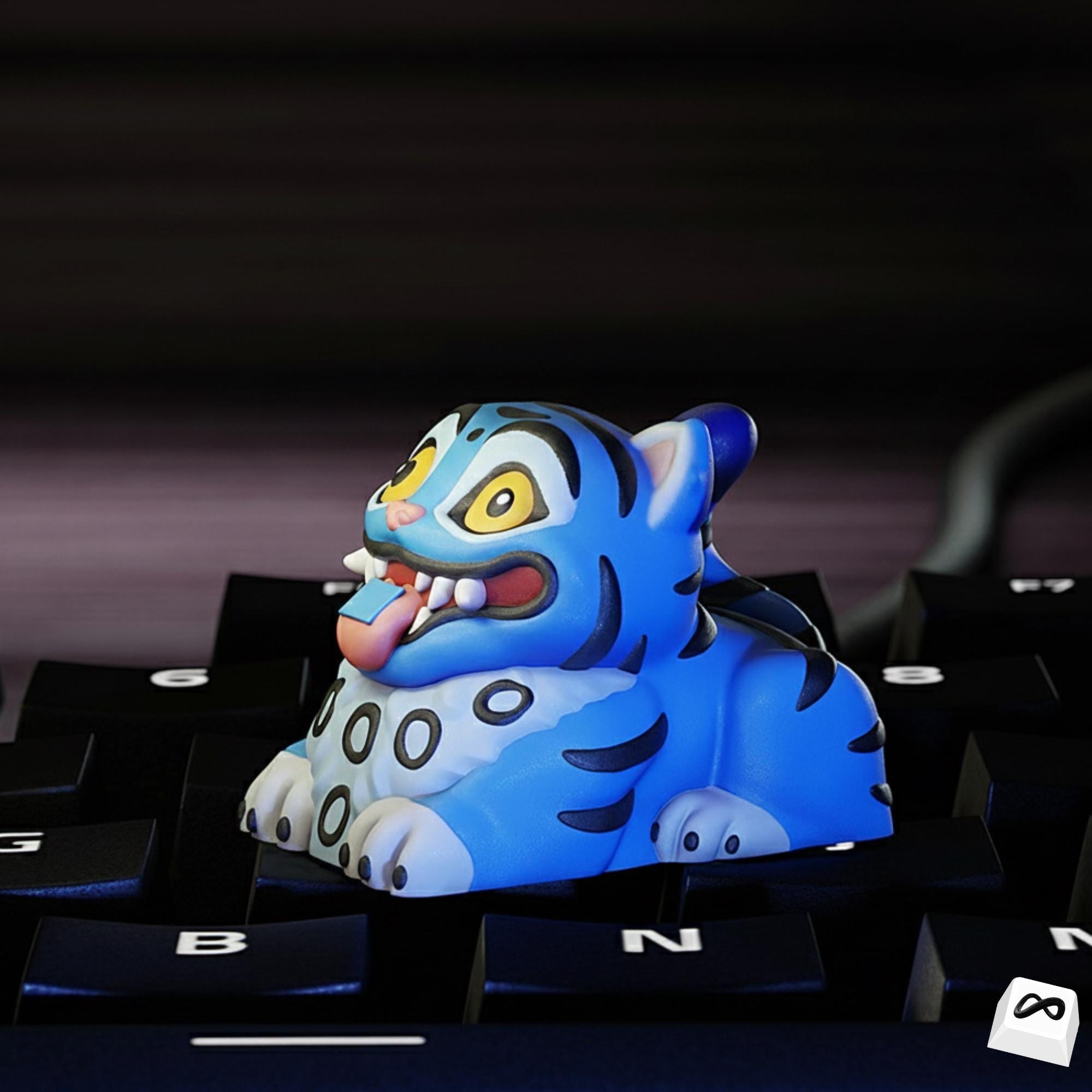 Cute Blue Monster Artisan Keycap – Fantasy Creature TAB Keycap ...