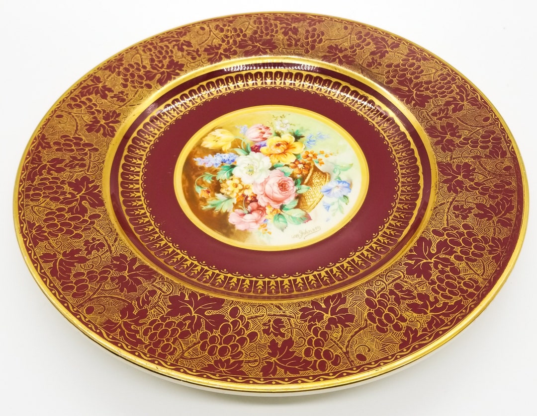 Crown Ducal Dinner Plate Gold Encrusted Singned by WB Johnson - Etsy