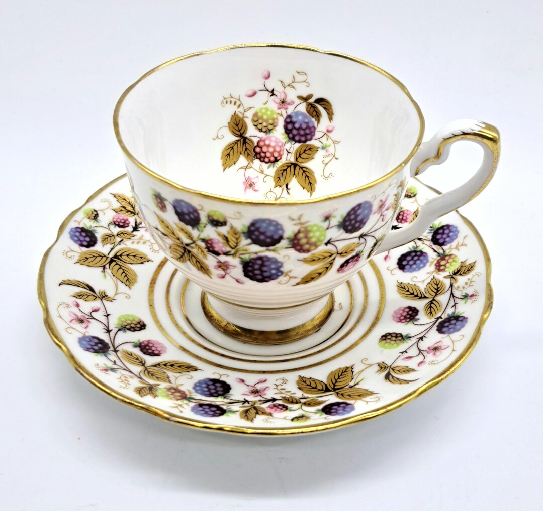 Vintage Royal Stafford Golden Bramble Bone China Teacup and Saucer - Etsy