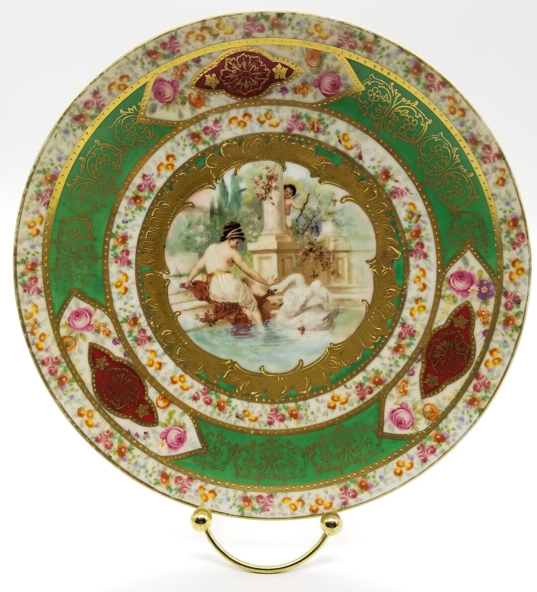 Rare Royal Vienna Style Cabinet Plate With Backstamp of Samson Sevres ...