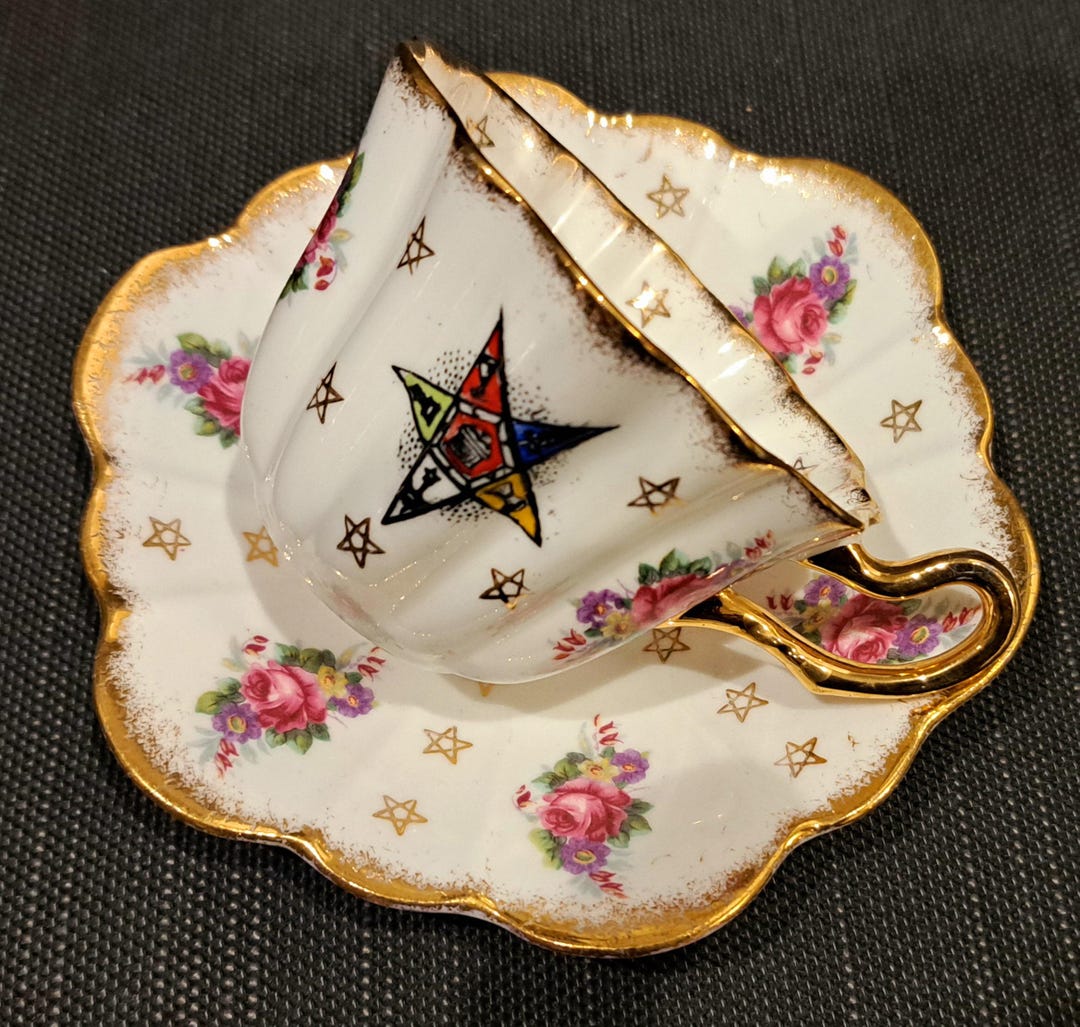 Royal Stuart Teacup and Saucer, Florals and Stars , Spencer Stevenson ...