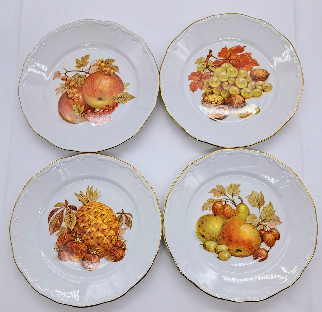 Set of 4 Weimar Plates , Made in Germany- Fruit Patterns - Etsy