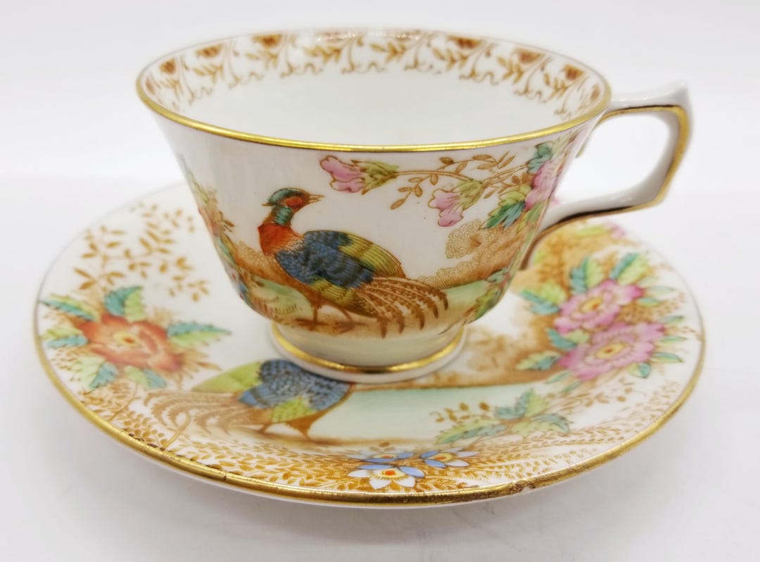 Sutherland 'exotic' Teacup and Saucer,bone China Made in England - Etsy