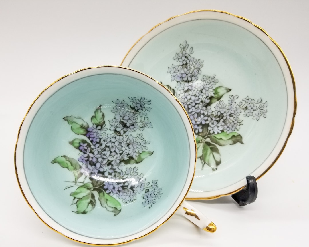 Paragon Lilacs Light Aqua Color Teacup and Saucer, Made in England ...