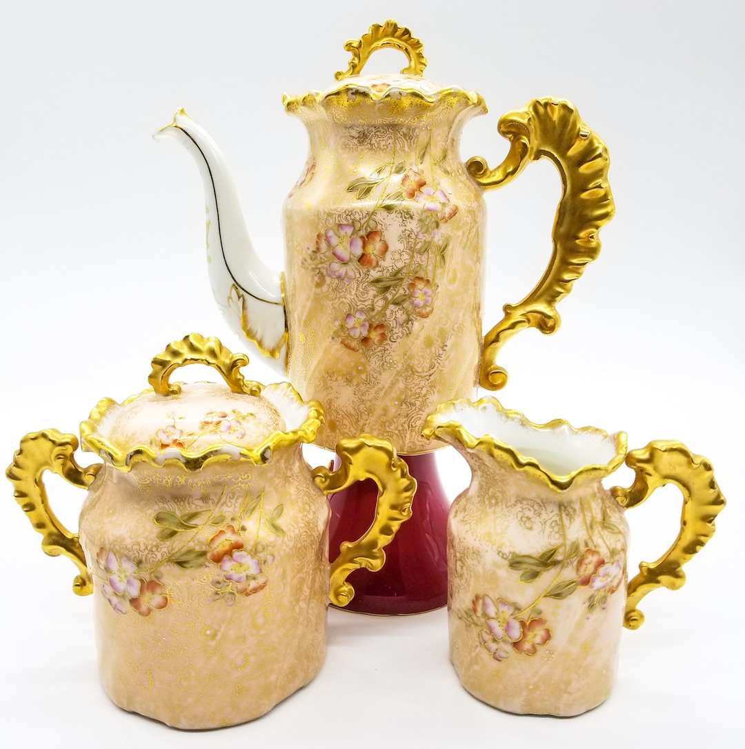 Rare Limoges Teapot Set With Golden Handle - Etsy