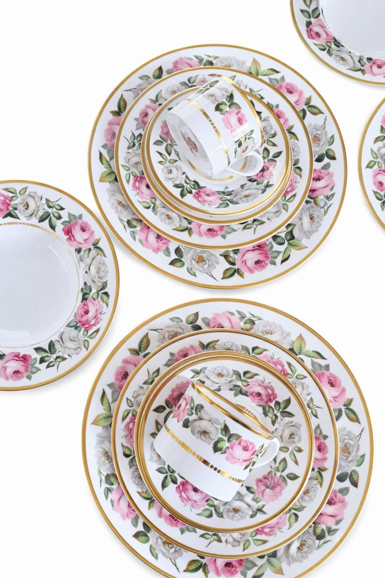 Royal Worcester Royal Garden Vintage Floral Bone China Rose Pattern ...