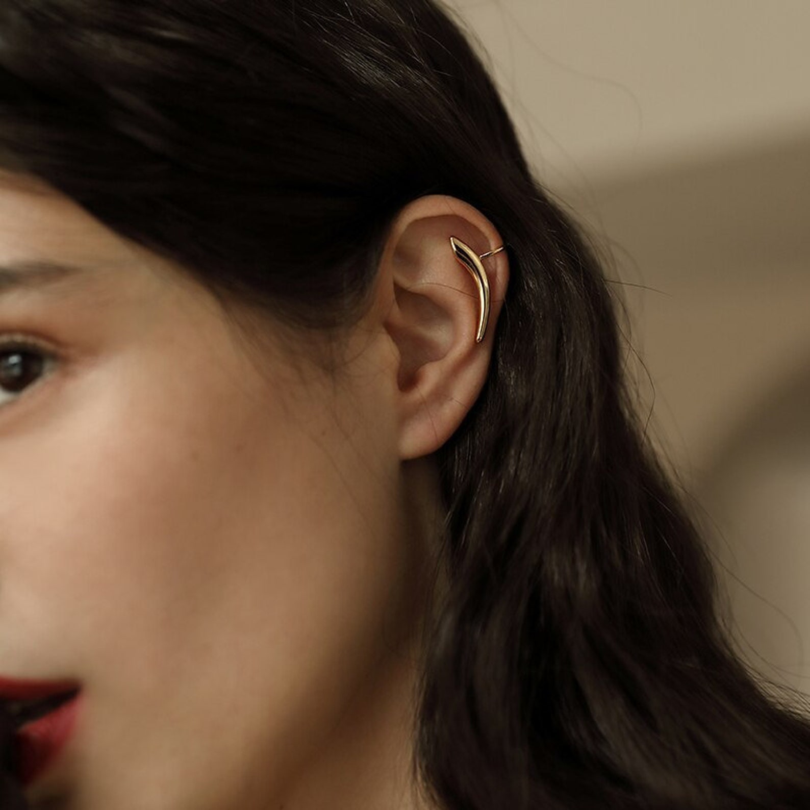 Trend Niche Punk Simple Ivory Smooth Ear Contour Unique Ear - Etsy