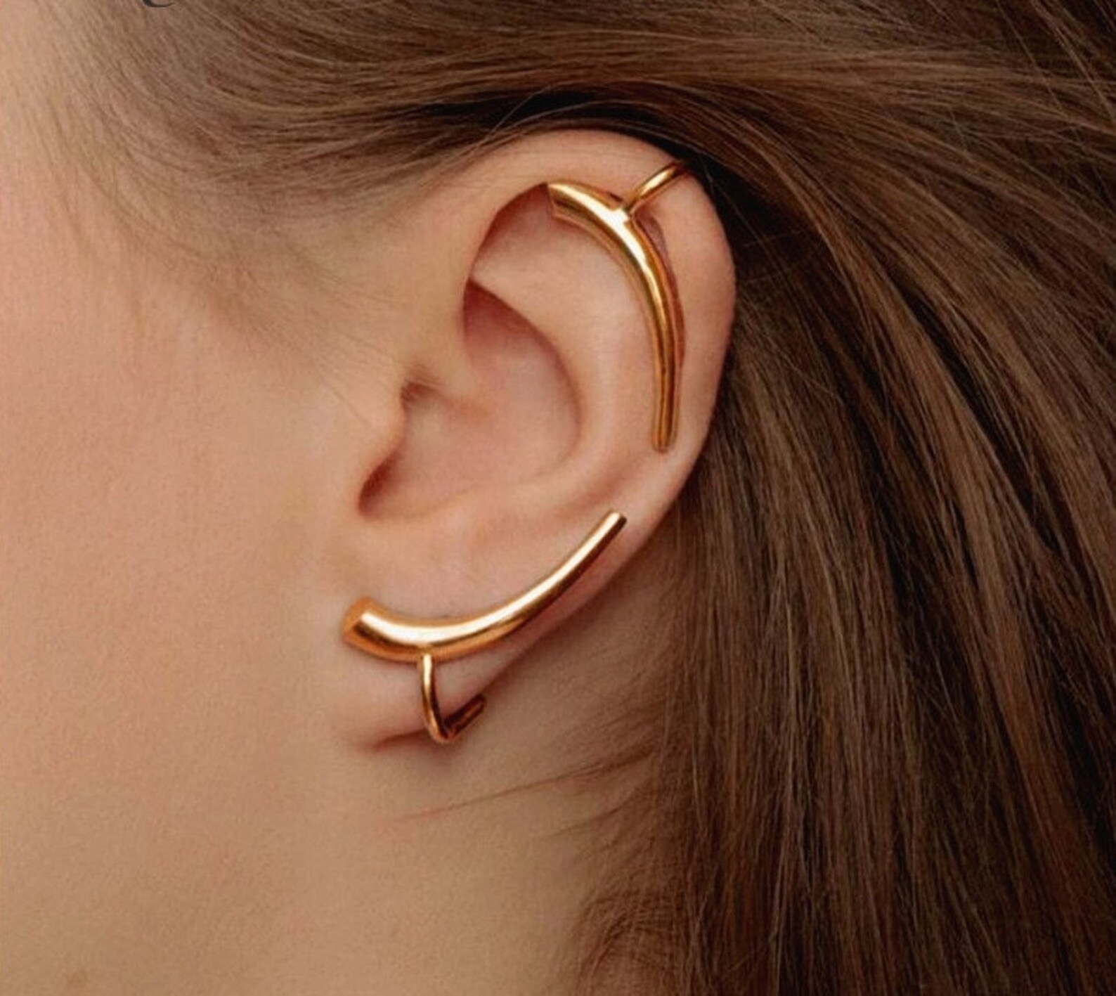 Trend Niche Punk Simple Ivory Smooth Ear Contour Unique Ear - Etsy