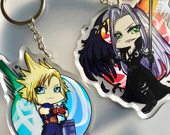 Final Fantasy 7 Charms FFVII Keychain Final Fantasy VII Kawaii Acrylic ...