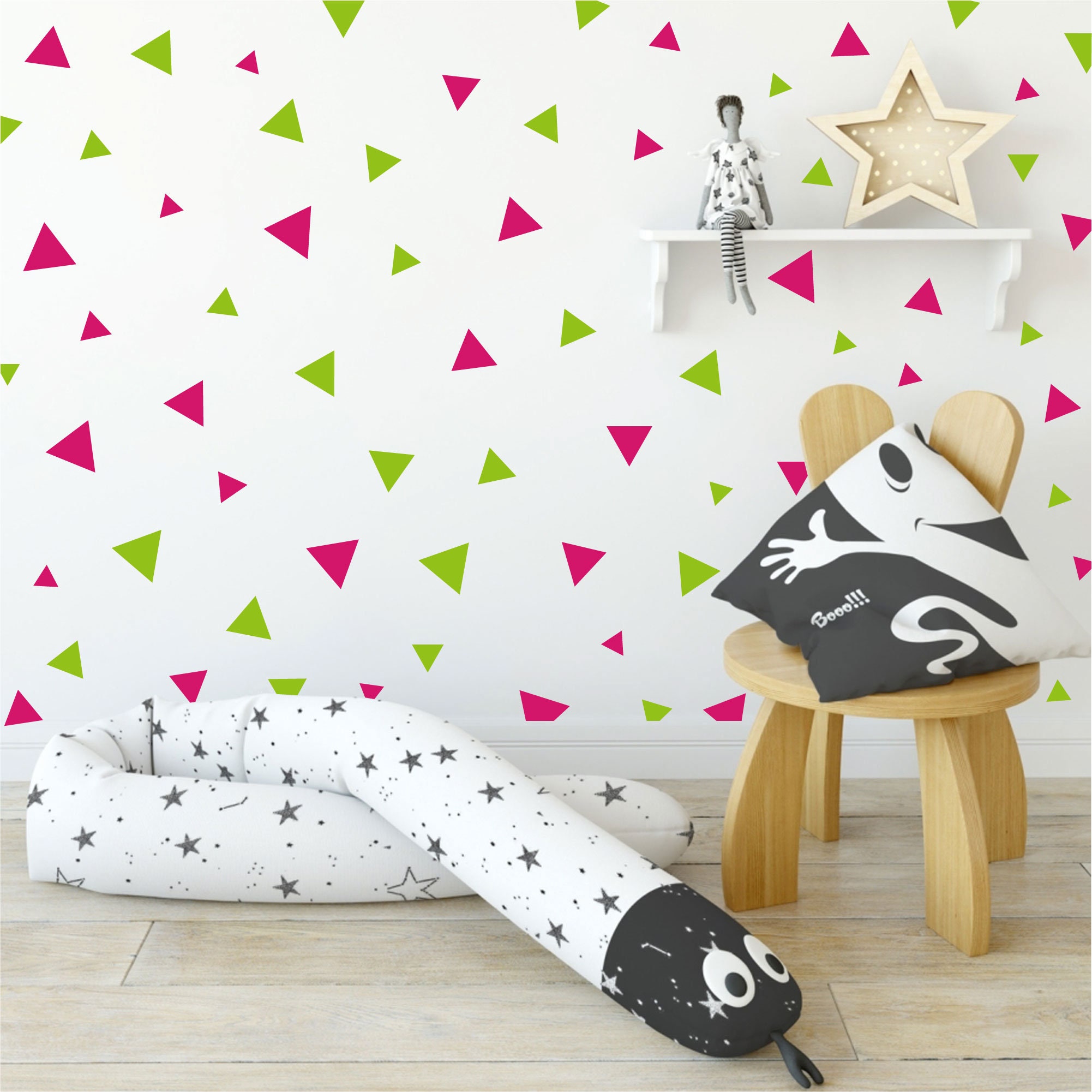 Triangle Wall Decal Set Stickers Wall Pattern Decals | Etsy