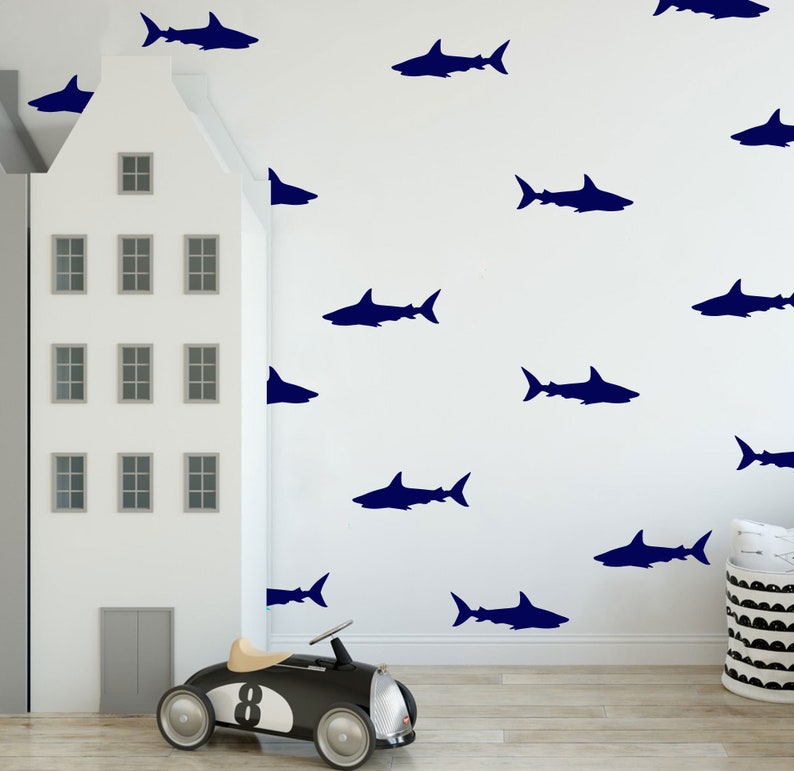 Shark Wall Decal Set Stickers Wall Pattern Decals | Etsy