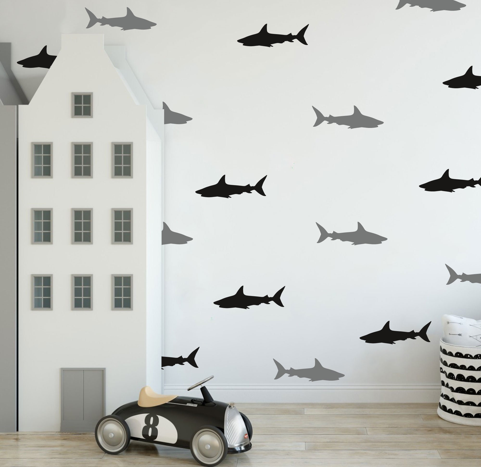 Shark Wall Decal Set Stickers Wall Pattern Decals | Etsy