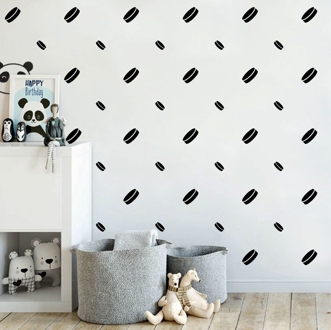 Ice Hockey Puck Wall Decal Set, Sticker - Available in Different Colors ...
