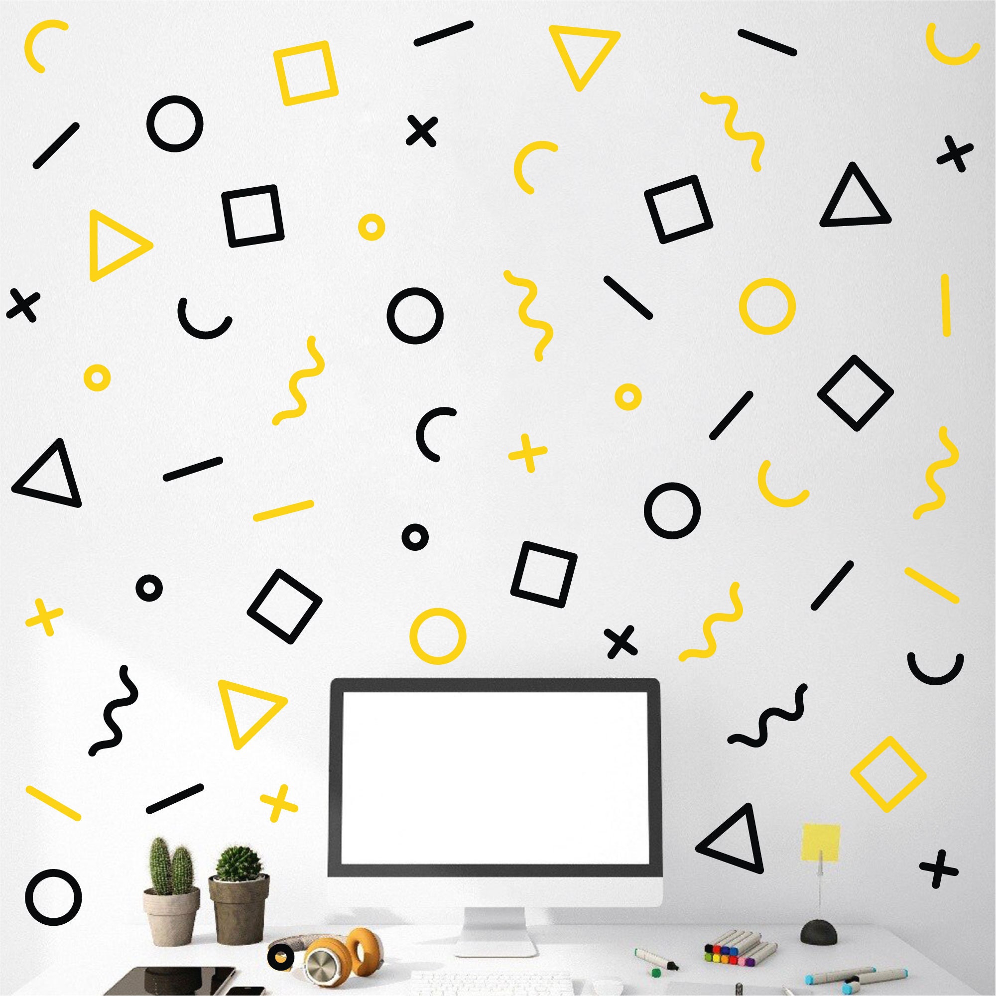 Memphis Style wall decal set wall pattern decals confetti | Etsy