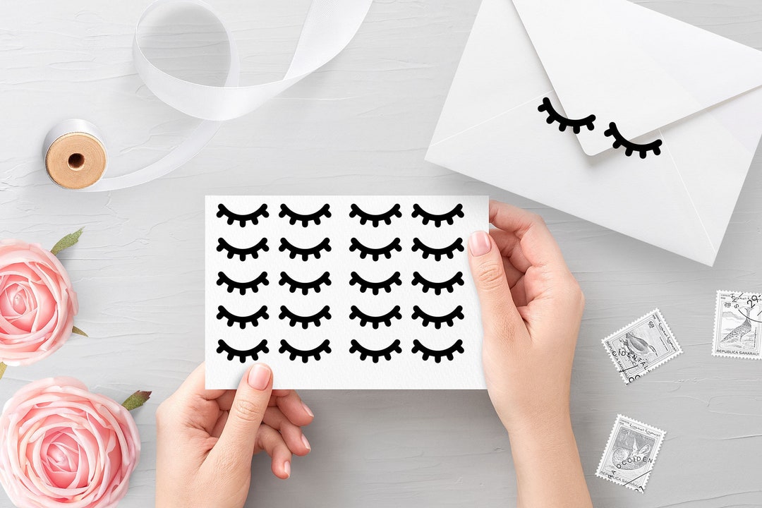 10 Pairs of Eyelashes Envelope Decals, Birthday, Seals, Party ...