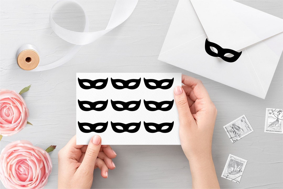 10 Mask Decals, Envelope Decals, Birthday Seals, Masquerade Party ...