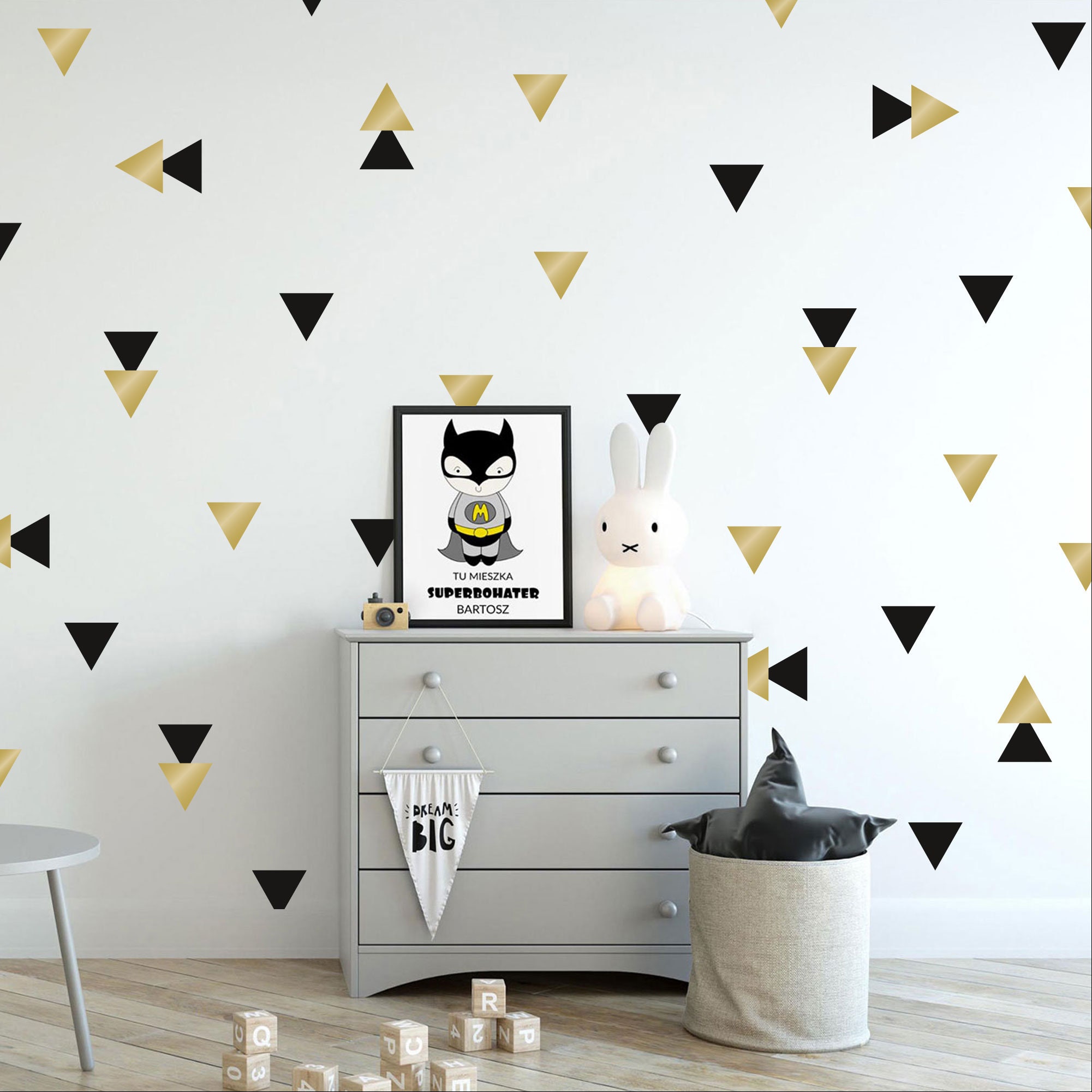 Triangle Wall Decal Set Stickers Wall Pattern Decals | Etsy