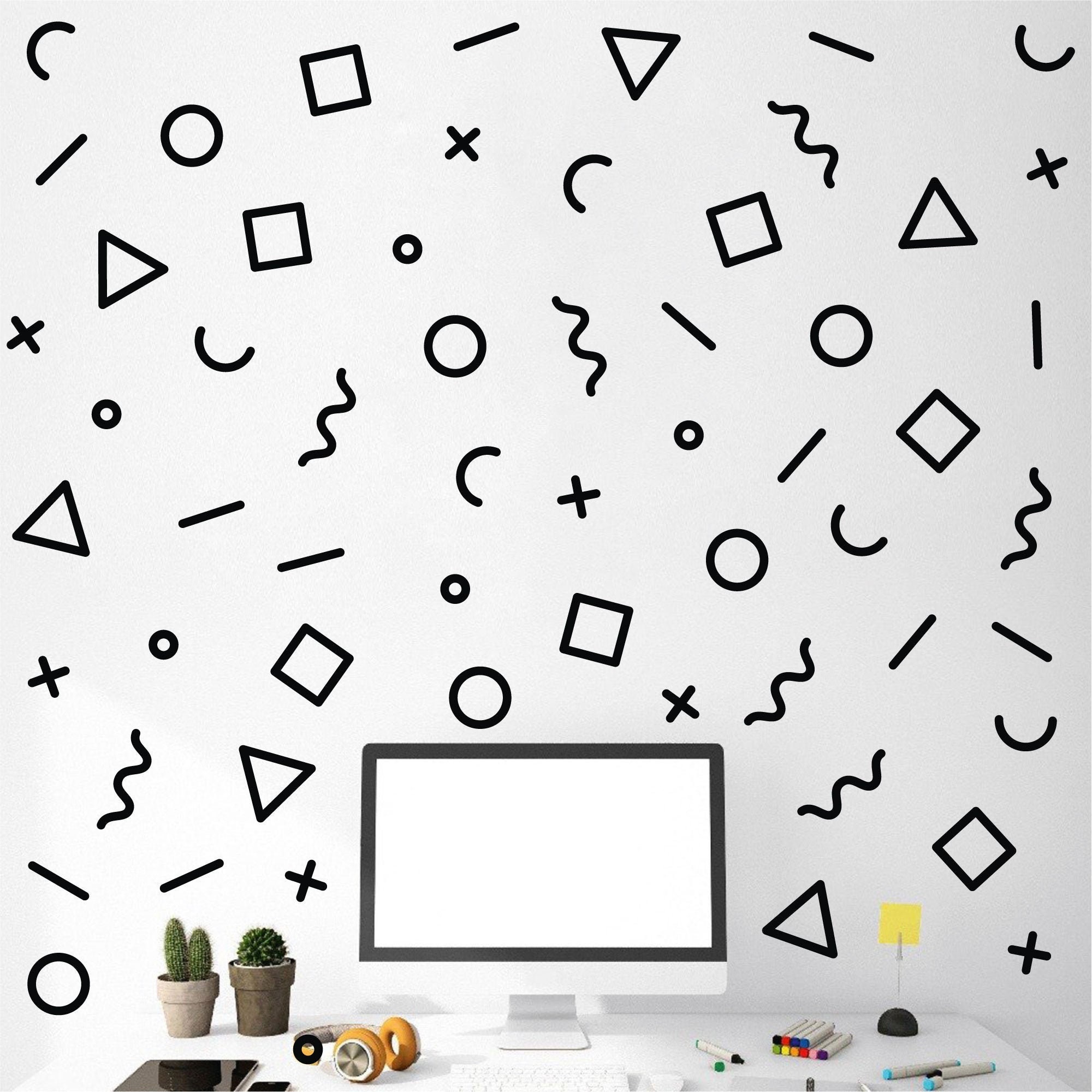 Memphis Style wall decal set wall pattern decals confetti | Etsy