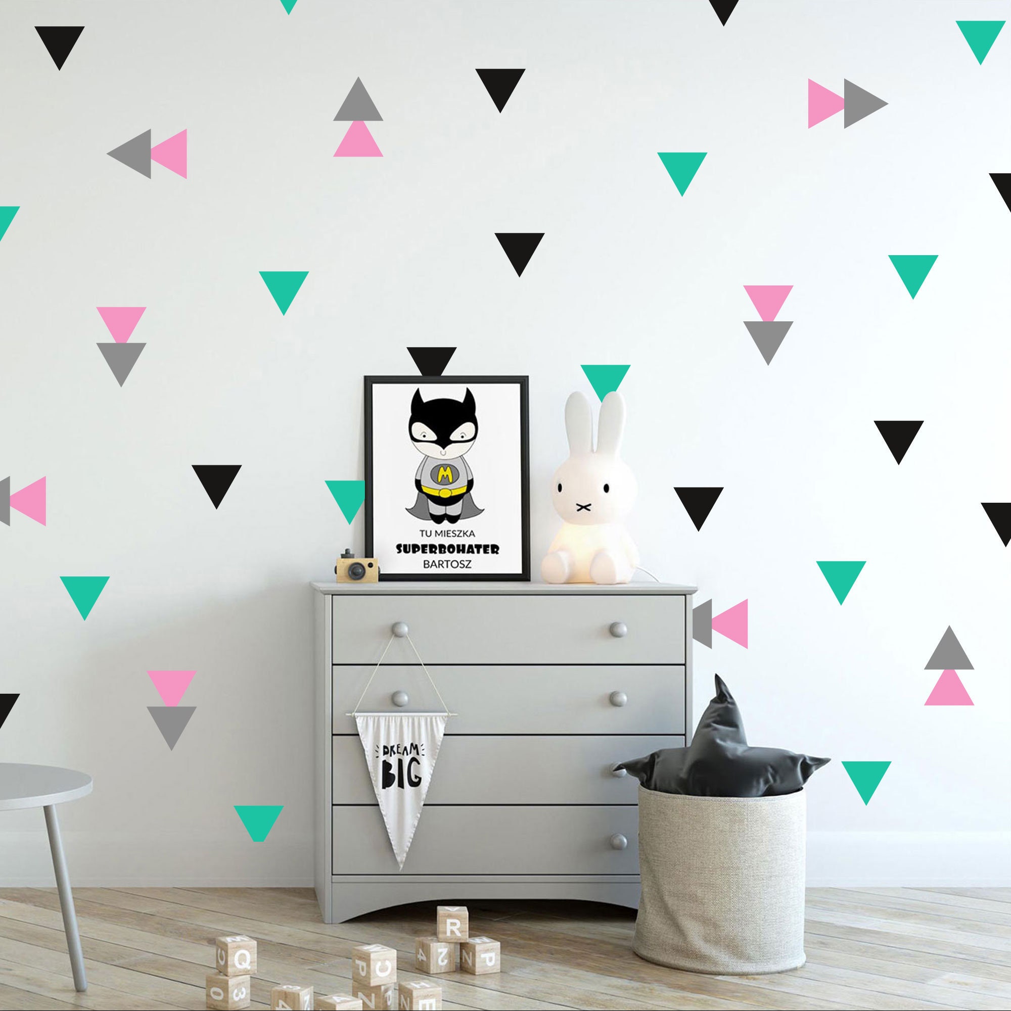Triangle Wall Decal Set Stickers Wall Pattern Decals | Etsy