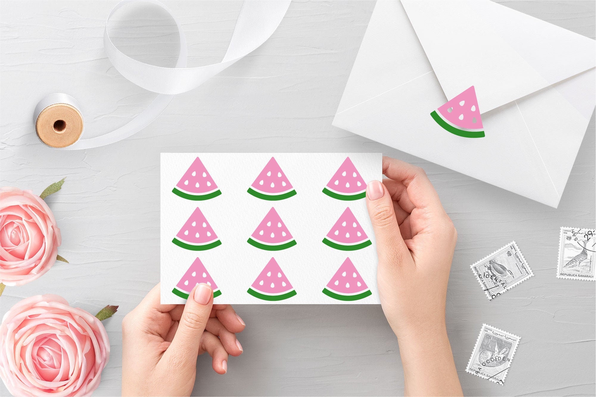 10 Watermelon Decals Envelope Decals Birthday Seals Party | Etsy