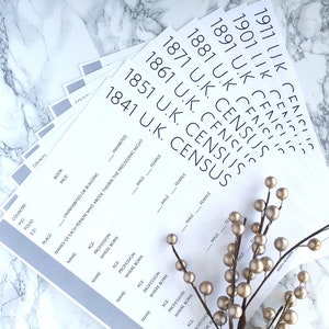 UK Census Bundle: Printable Genealogy Forms (digital Download) - Family ...