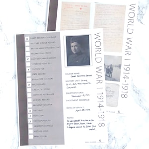 World War One Bundle: Printable Genealogy Forms digital Download Family ...