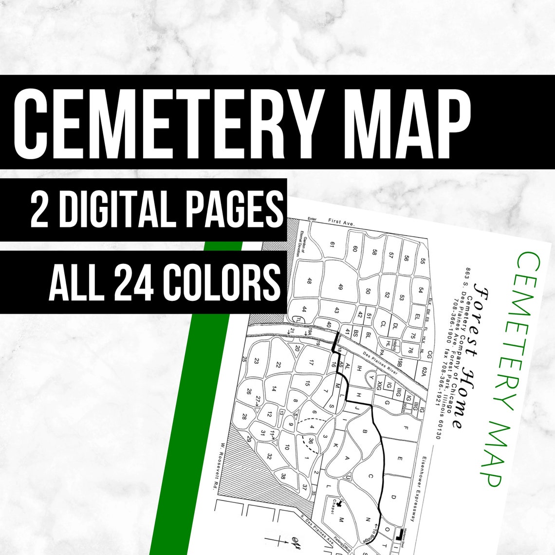 Cemetery Map: Printable Genealogy Form Digital Download | Etsy