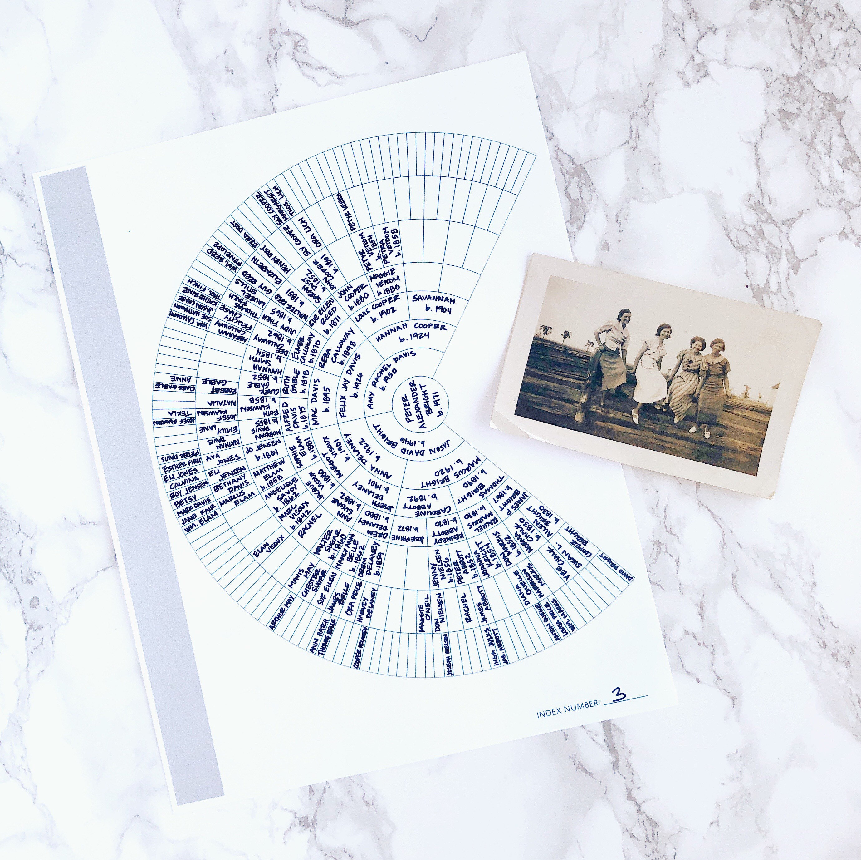 Fan Chart: Printable Ancestry Form for Genealogy digital | Etsy